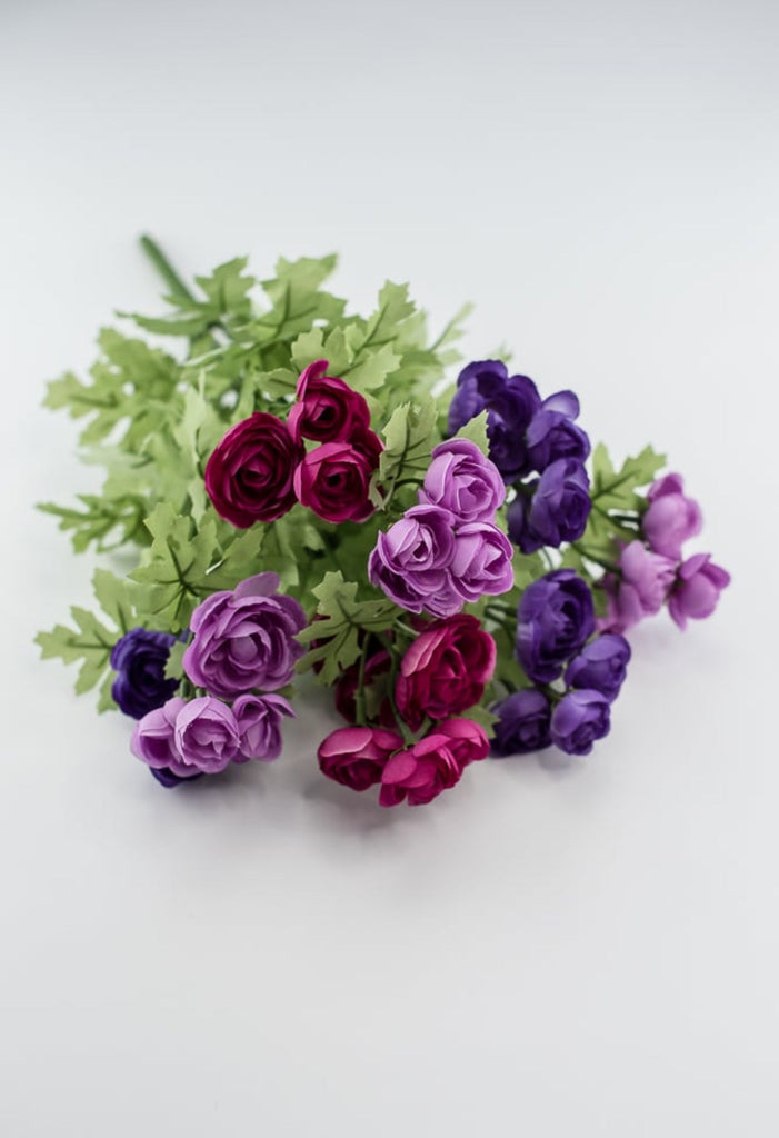 Pink and purple mini ranunculus bush 16” - Greenery Market