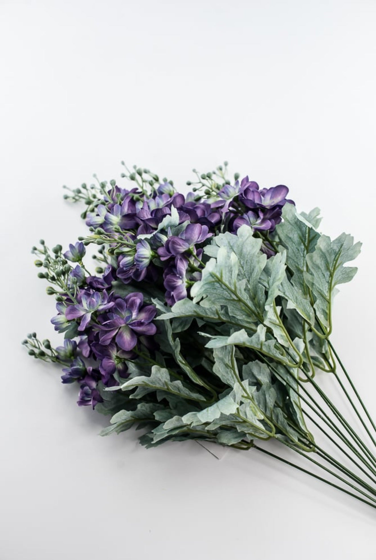 Purple delphiniums artificial flower bush - Greenery Market