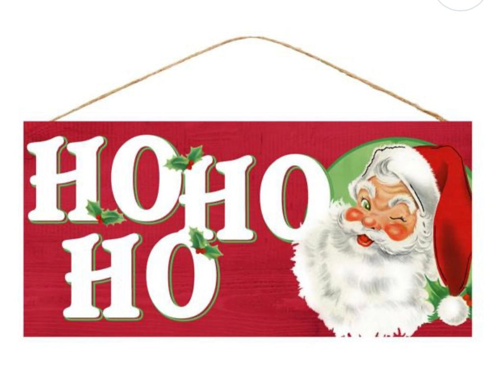 HO HO HO Santa Christmas sign - Greenery Market