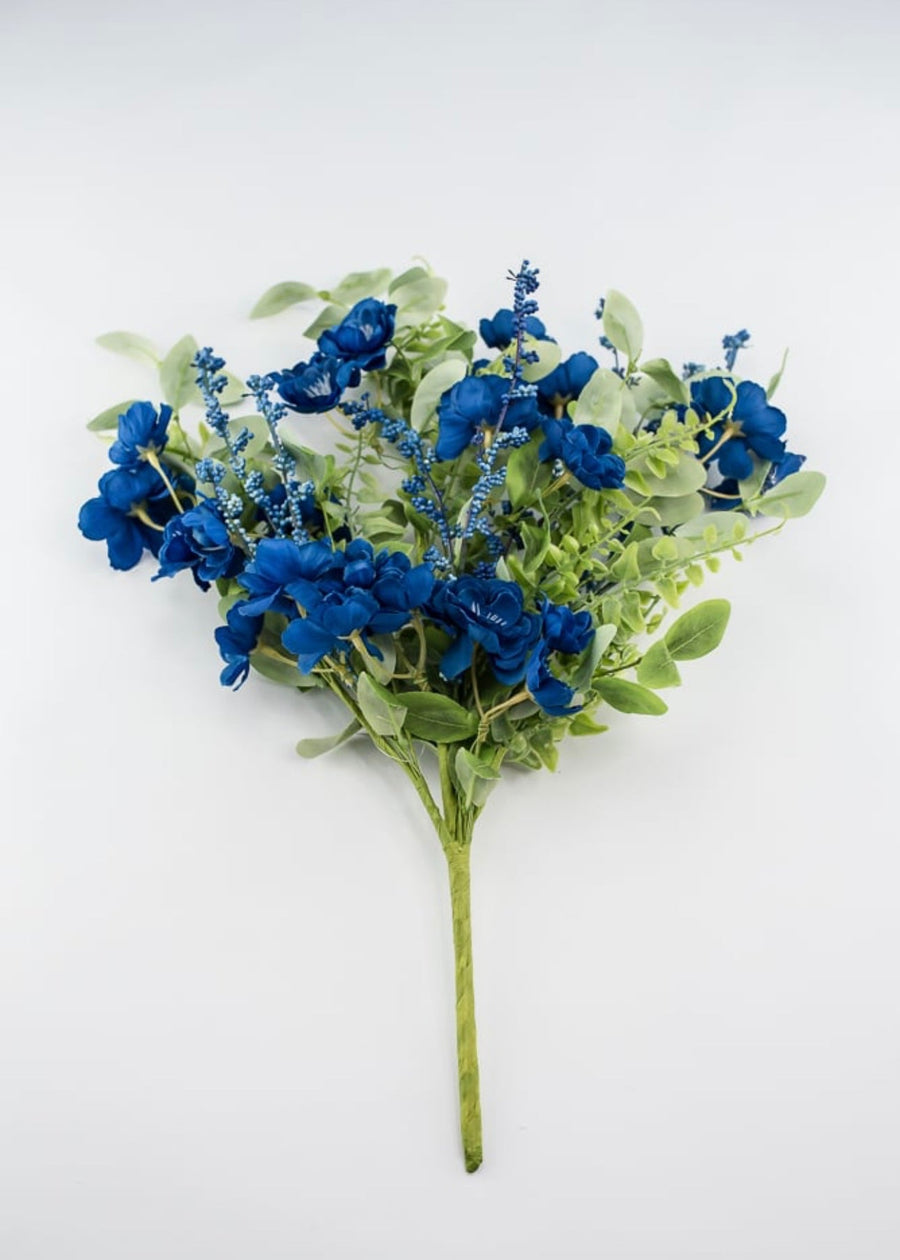 Artificial blossom bush- blue - Greenery Market