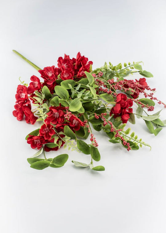 Artificial blossom bush- red - Greenery Market