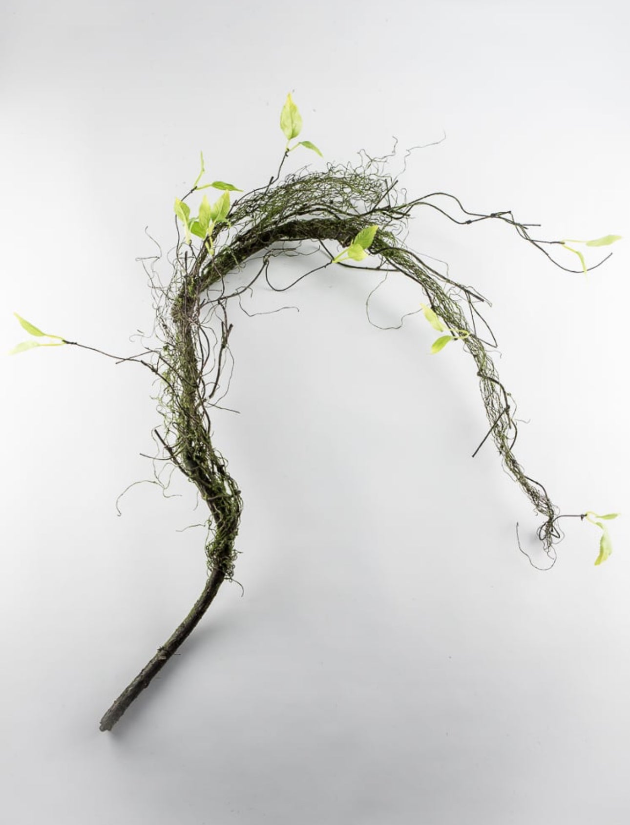 Artificial mossy twigs with leaves vine garland - over 4’ - Greenery Market
