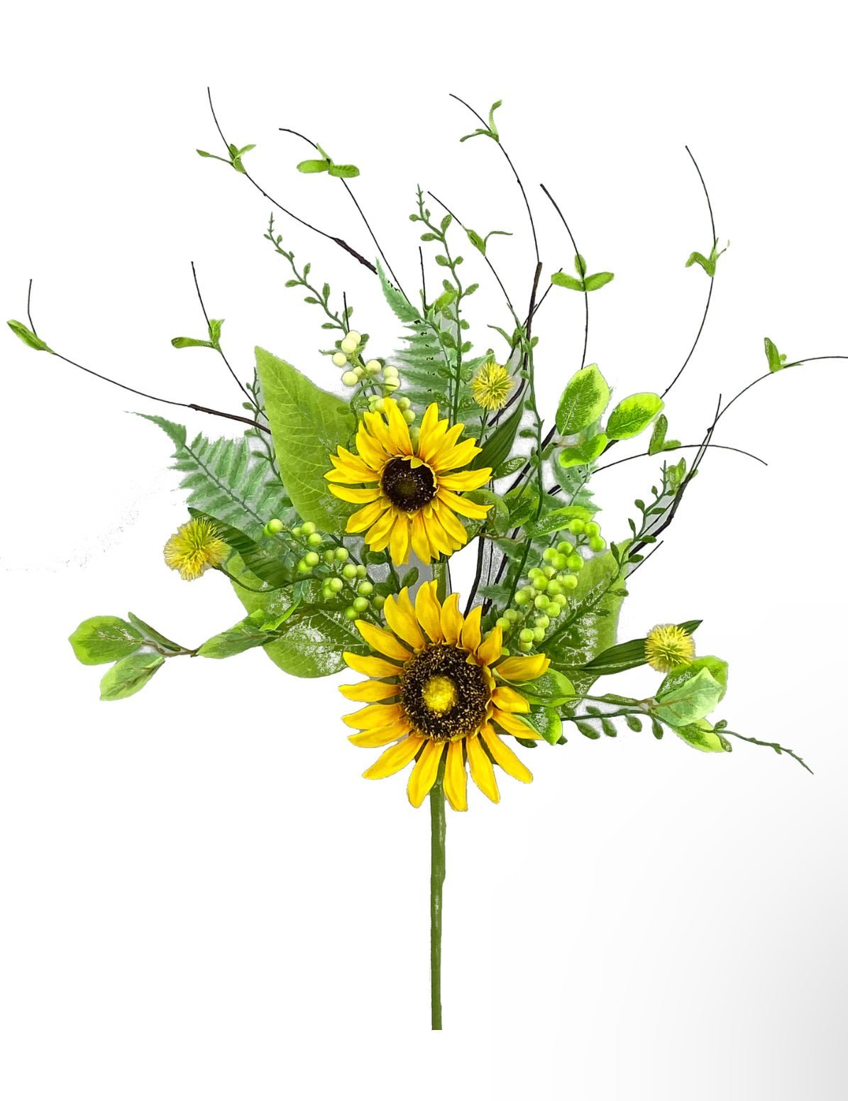 Artificial Sunflower and mixed greenery spray - Greenery Market