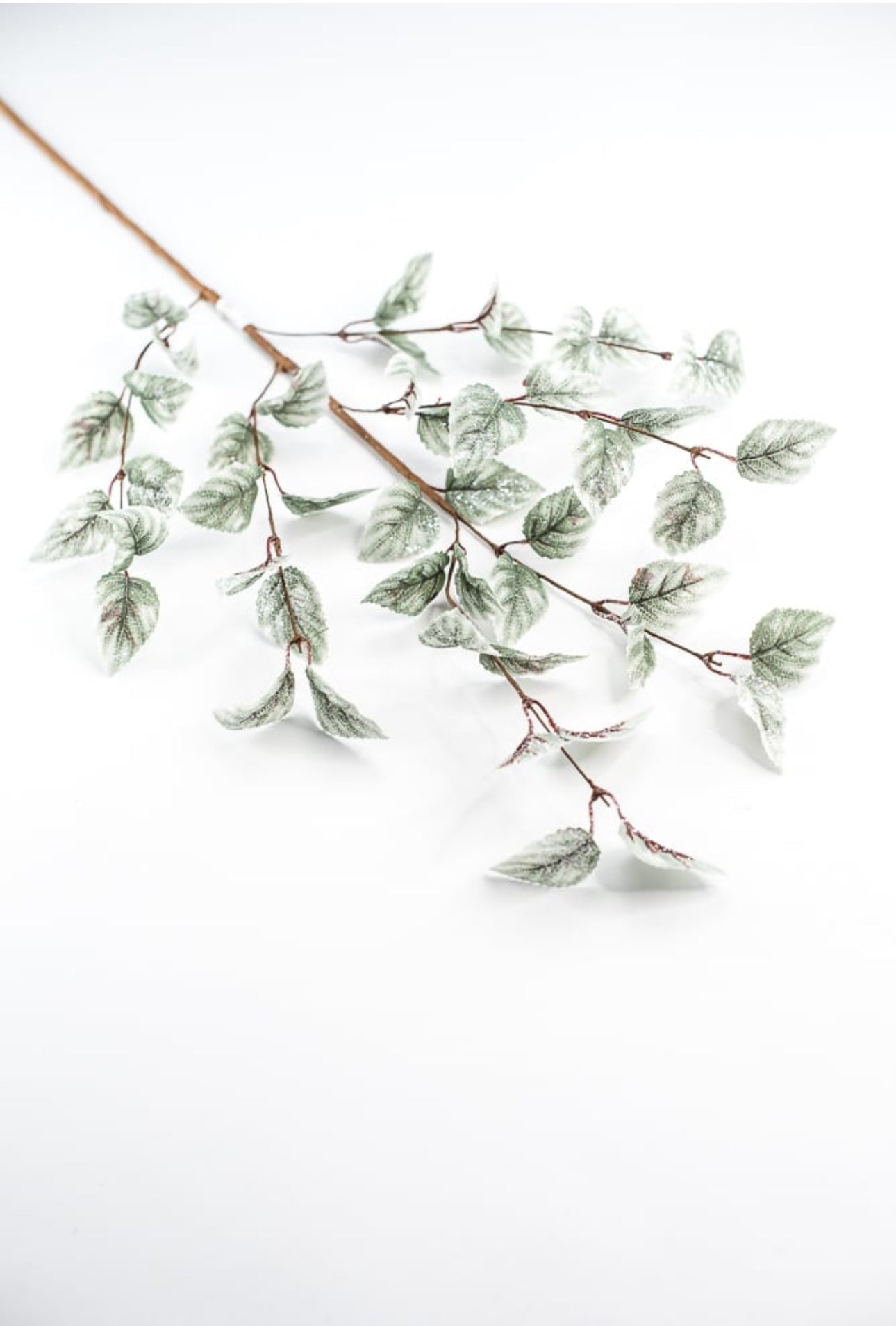 Aspen iced leaves spray - gray green - Greenery Market