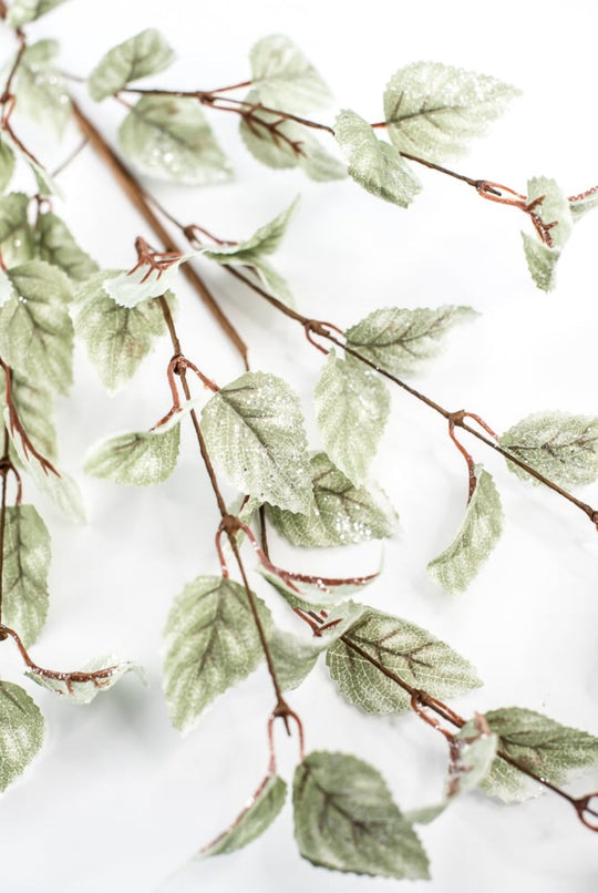 Aspen iced leaves spray - green - Greenery Market