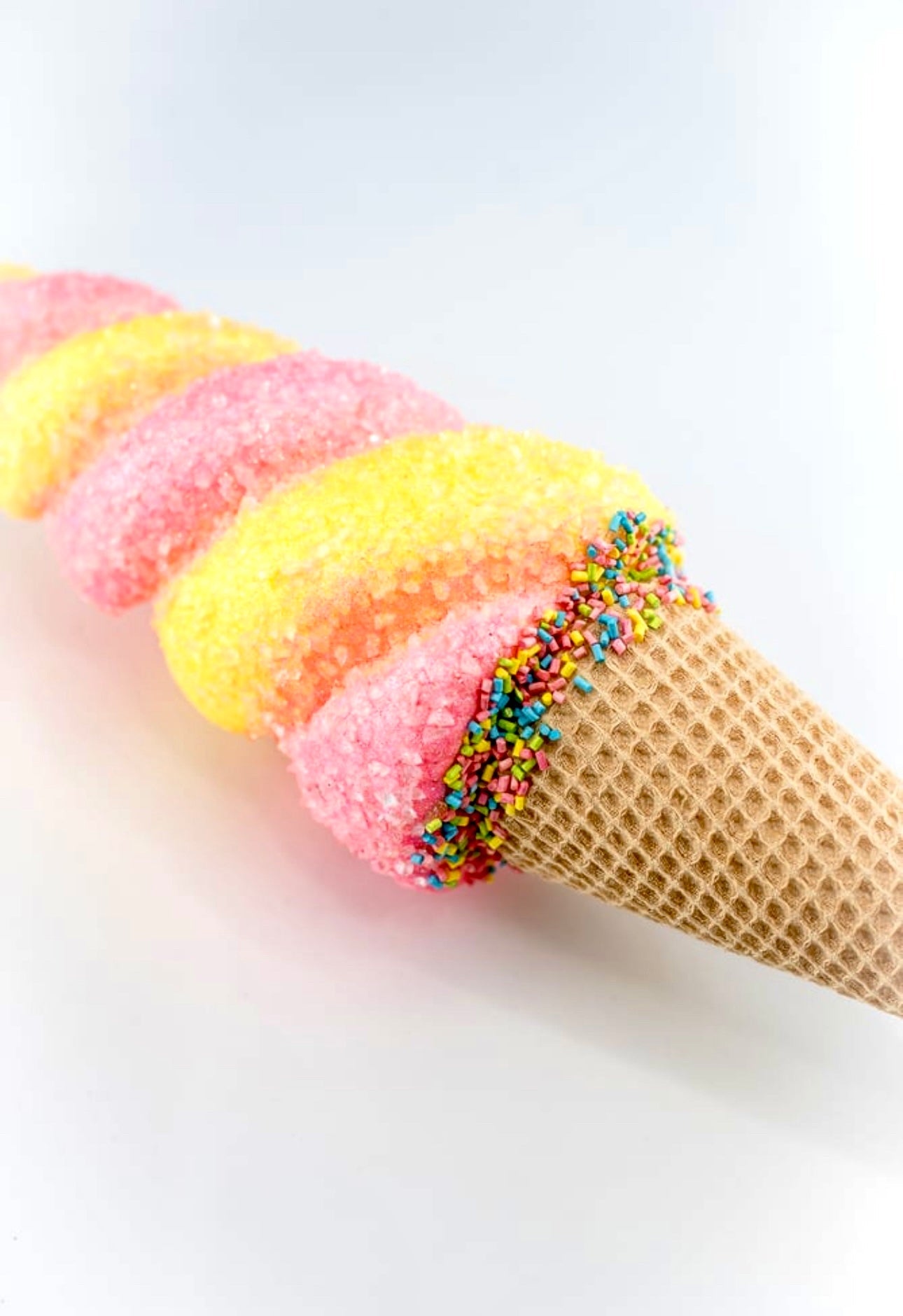 Bright pink and yellow ice cream cone - Greenery Market