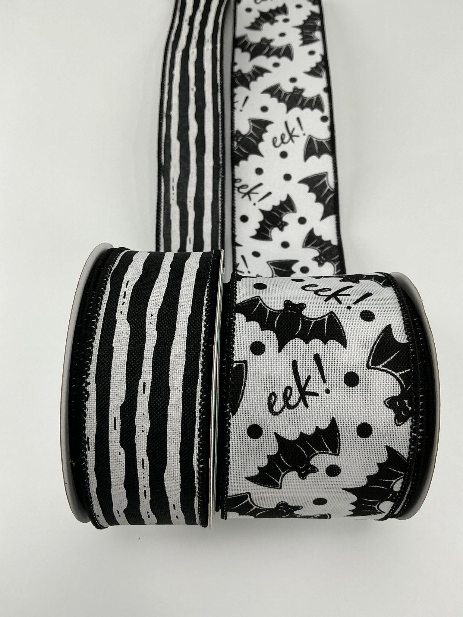 DIY ribbon bow bundle - bats Halloween x 2 ribbons - Greenery Market