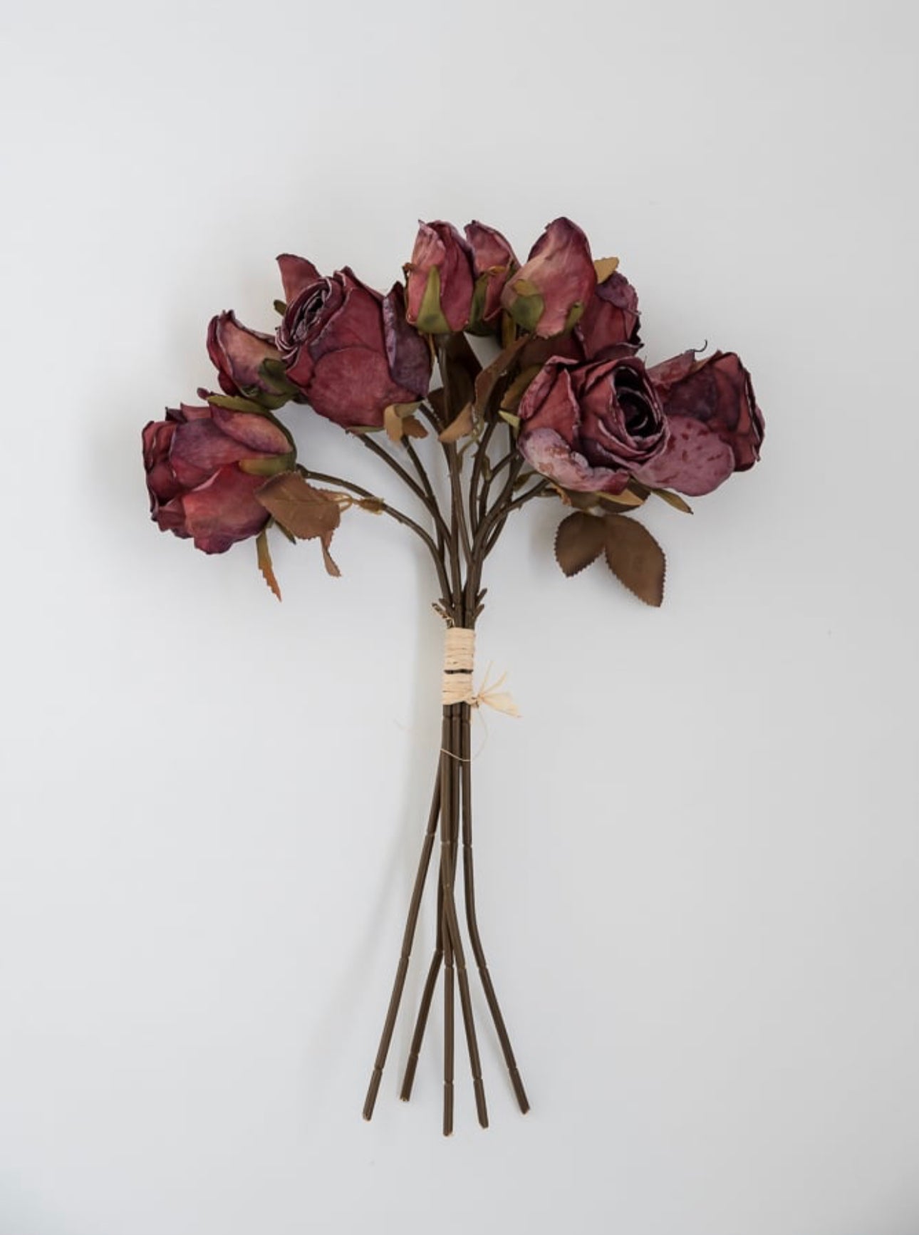Faux dried rose bundle - burgundy - Greenery Market