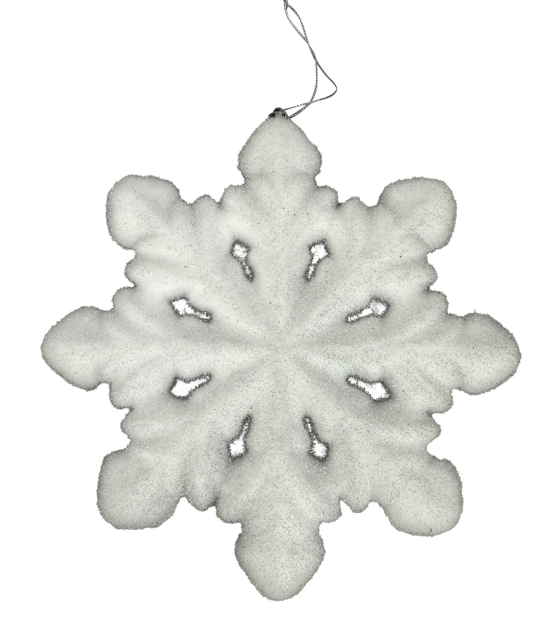 Flocked Snowflake Ornament - Greenery Market