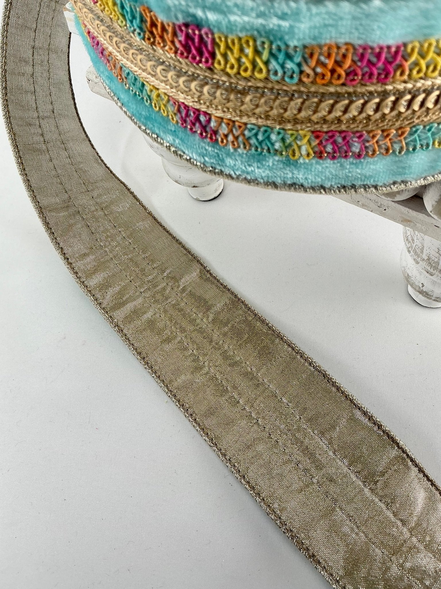 Light blue sherbet shimmer velvet 2.5” farrisilk wired ribbon ...