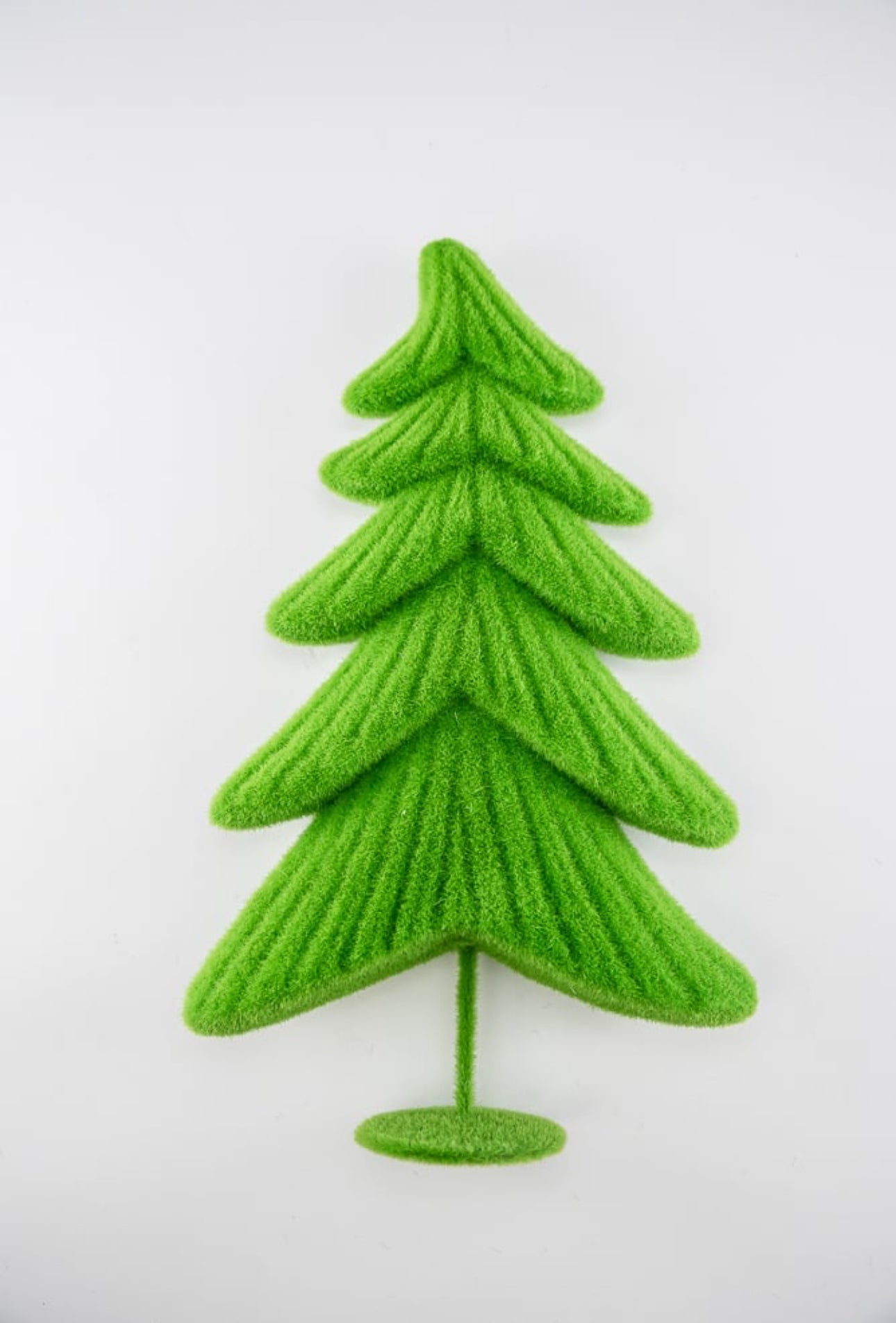 Lime green flocked whimsical tree - 17” - Greenery Market