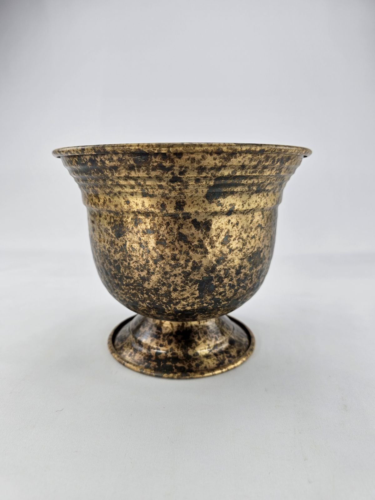 Metal compote container for floral designs -large size patina ...