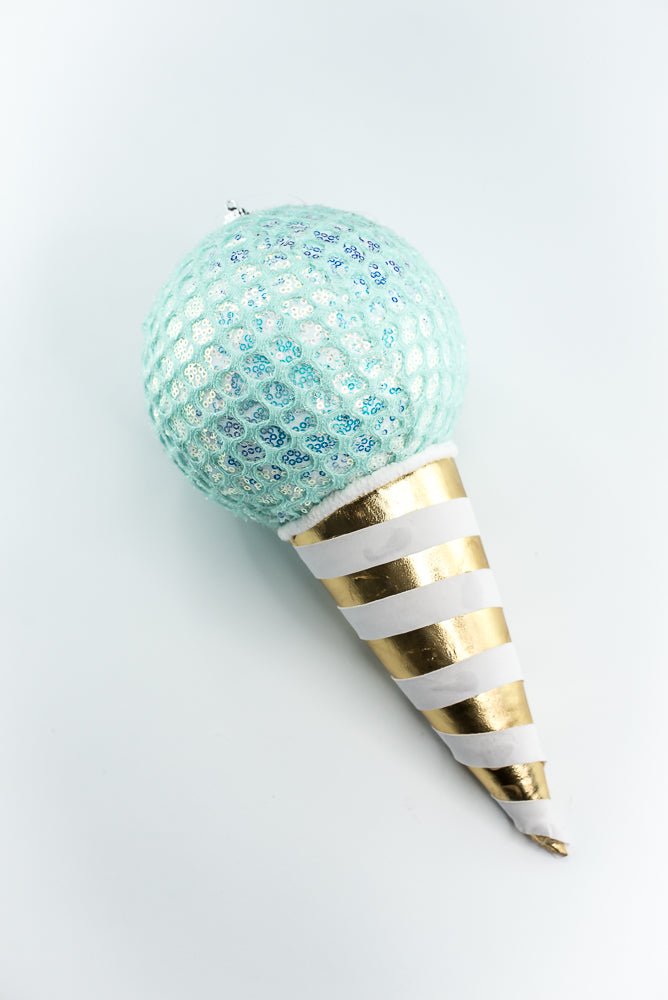 Mint Mesh Ice Cream Ornament - Greenery Market