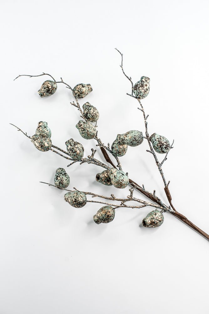 Pewter Metallic Berry Pod Spray - 28" - Greenery Market