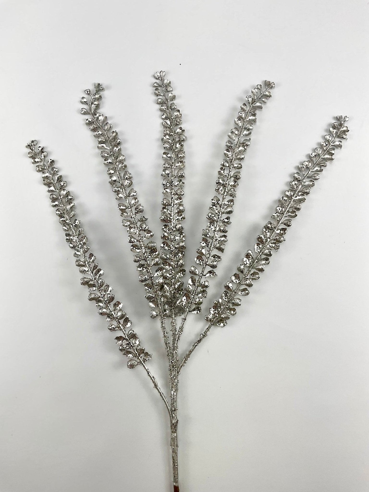 Platinum, beaded, leaf spray - Greenery Market