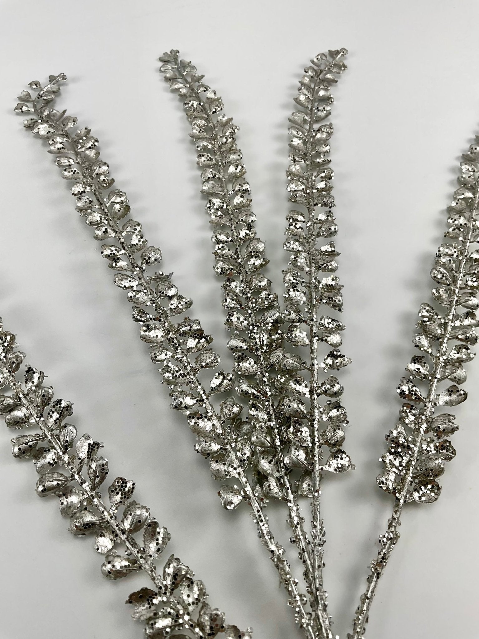 Platinum, beaded, leaf spray - Greenery Market