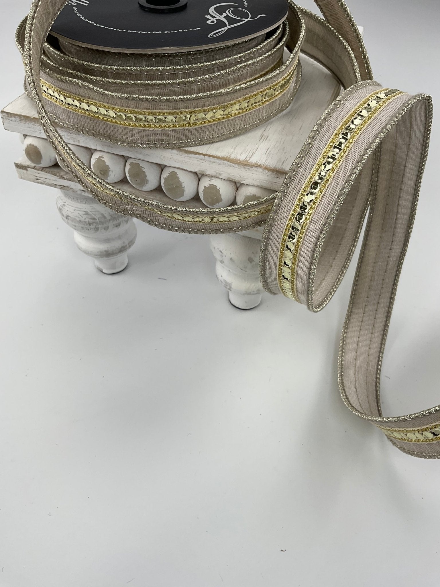 Lime green twinkle trim 1” farrisilk wired ribbon - Greenery Market