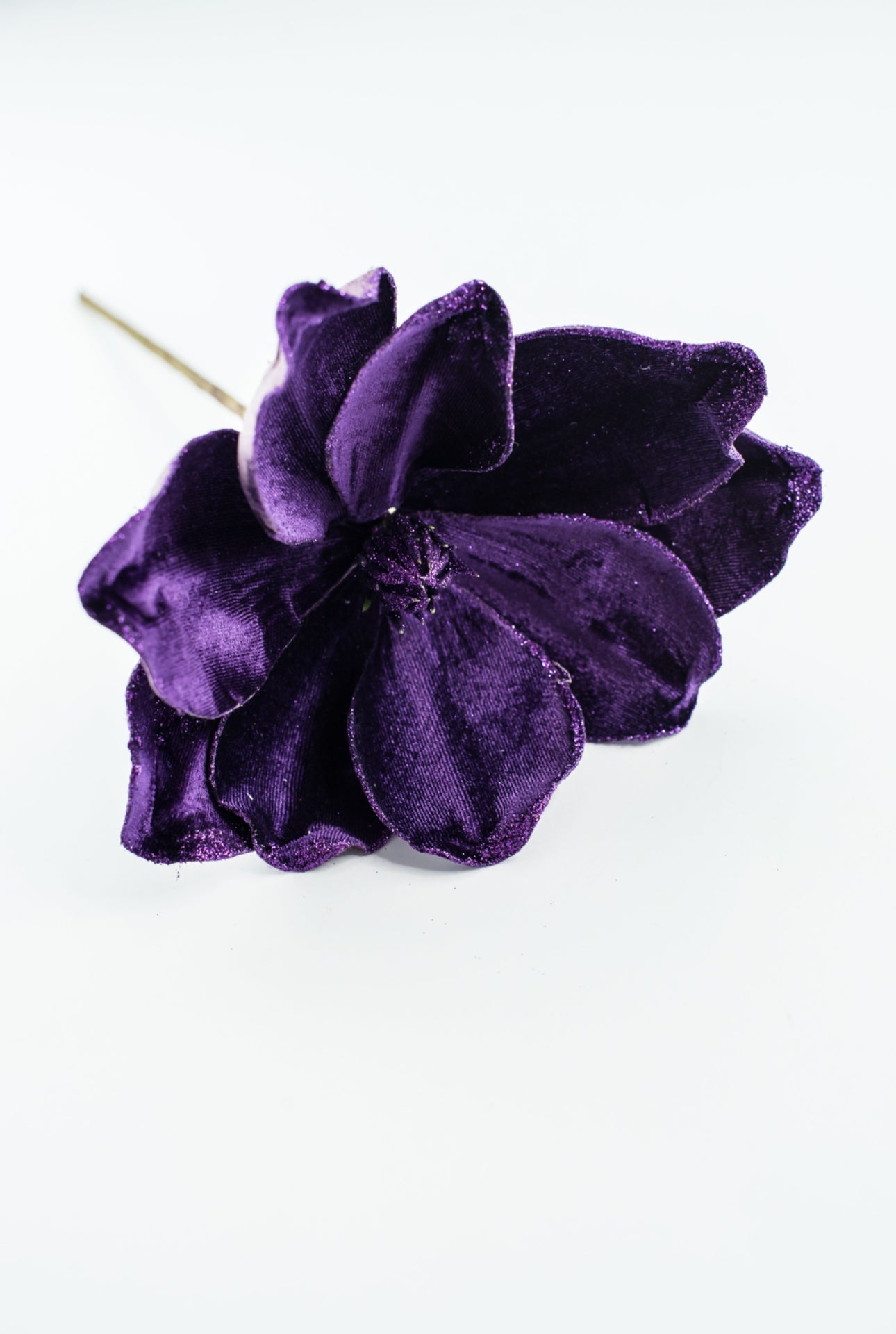 Purple velvet magnolia with glitter - Greenery Market