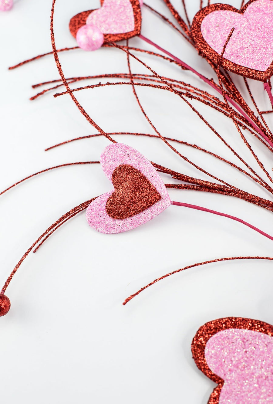 Red and Pink Heart Valentine’s Spray - Greenery Market