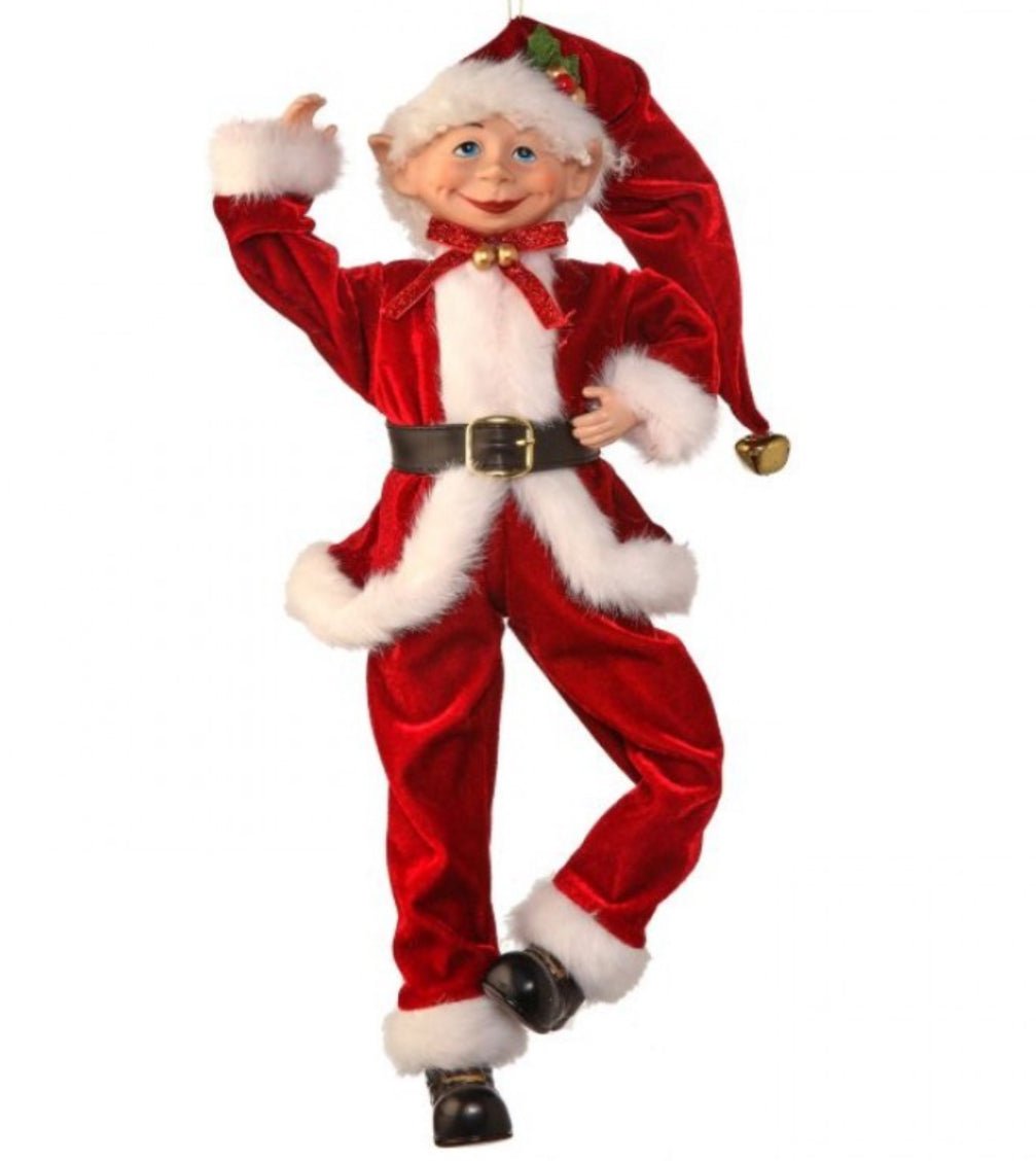 Red and white santa bendable elf - Greenery Market