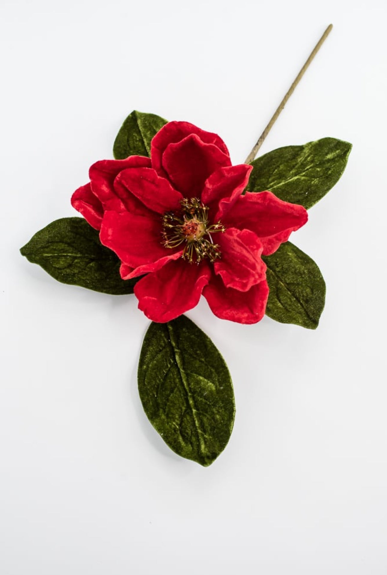 Red Velvet magnolia and leaf pick - Greenery Market