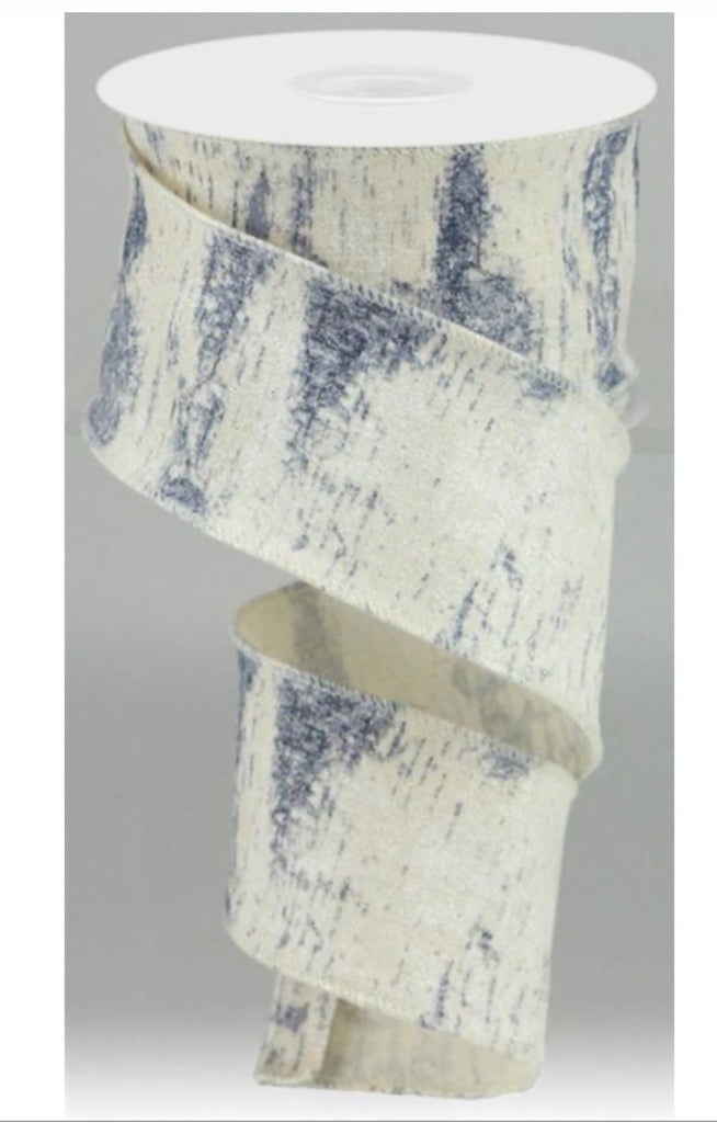 Shimmer Birch bark wired ribbon - 2.5” - Greenery Market