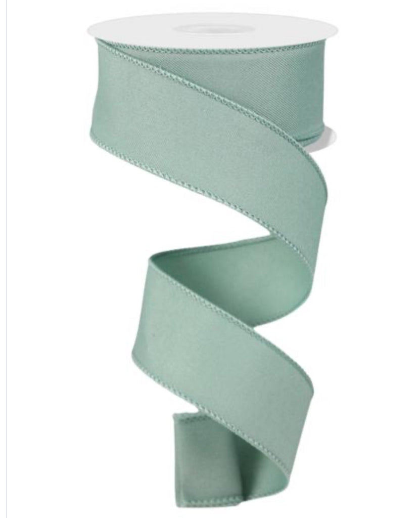 Solid Sage green wired ribbon 1.5” - Greenery Market