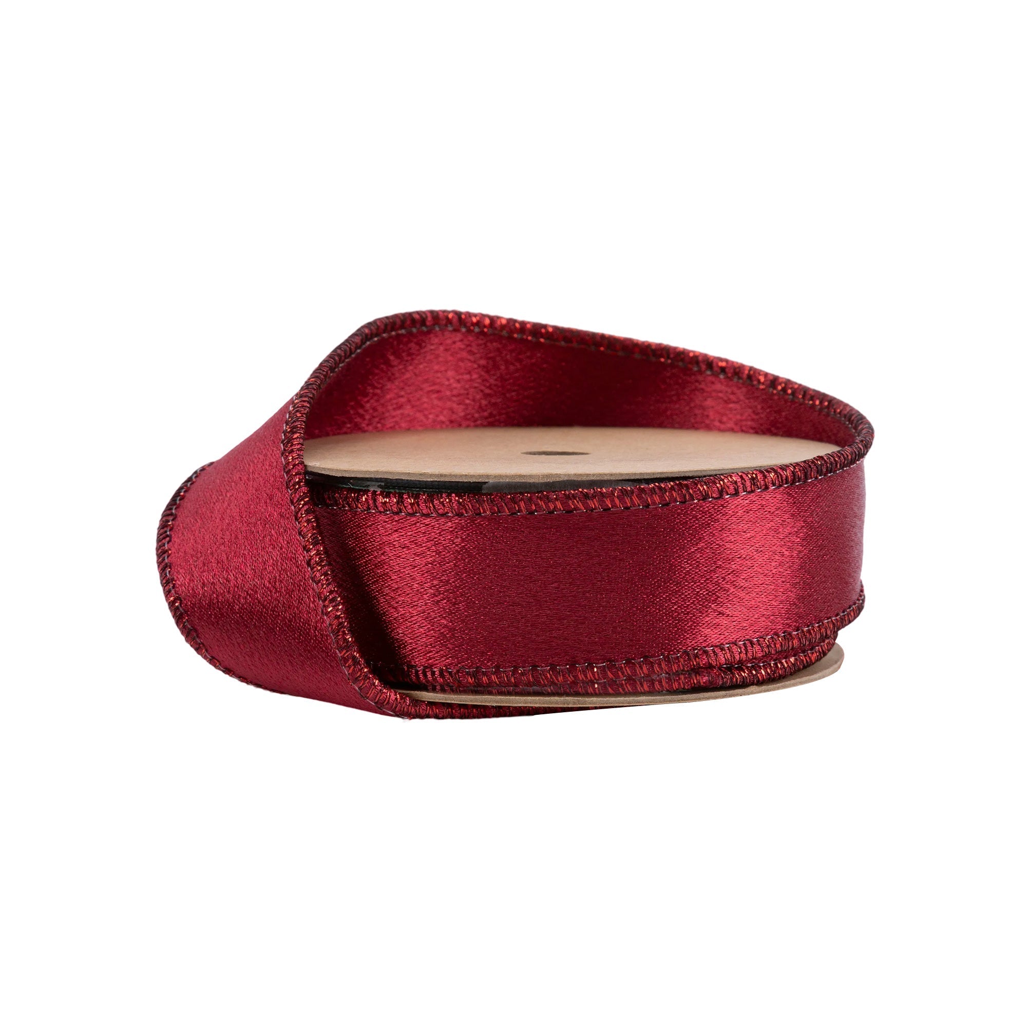 Wine Shimmer Satin Wired Ribbon - 1" - Greenery Market