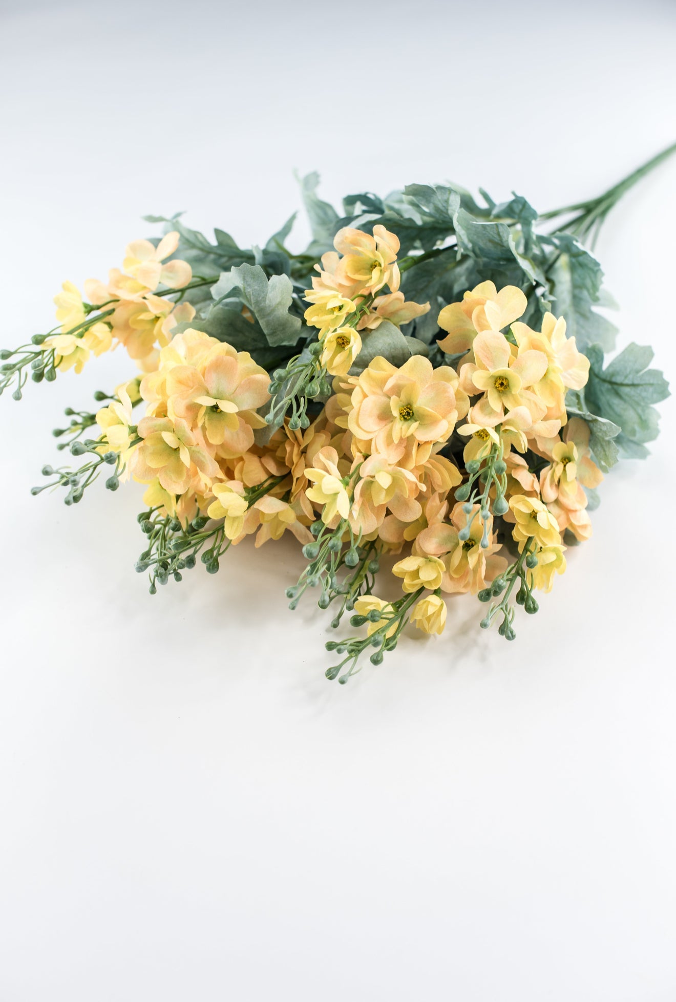 Yellow delphiniums artificial flower bush - Greenery Market