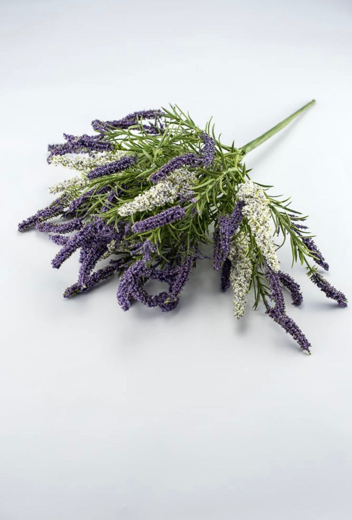 Artificial filler flower bush - white and purple - Greenery Market