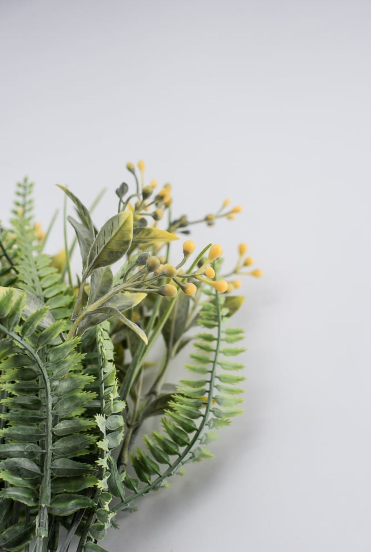 Artificial mixed greenery bush with yellow tips - Greenery Market