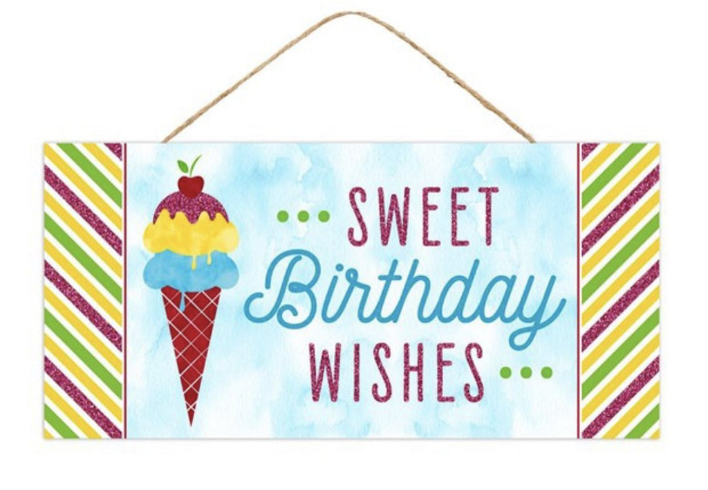 Birthday wishes sign - Greenery Market