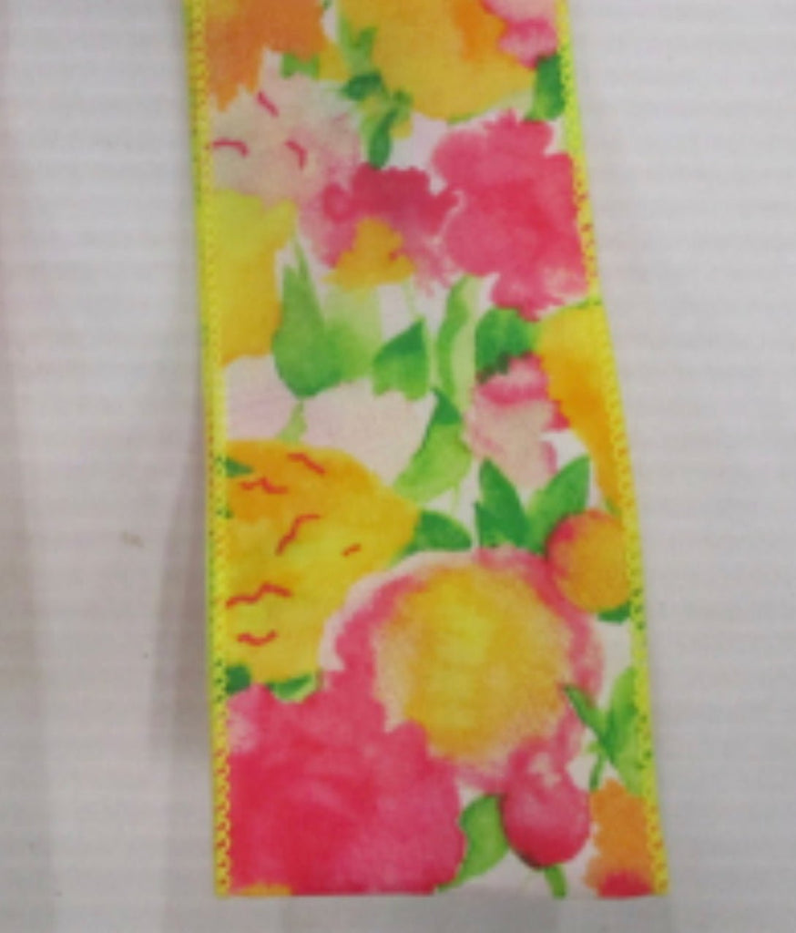 Floral wired ribbon 2.5” choose design in drop down - Greenery Market
