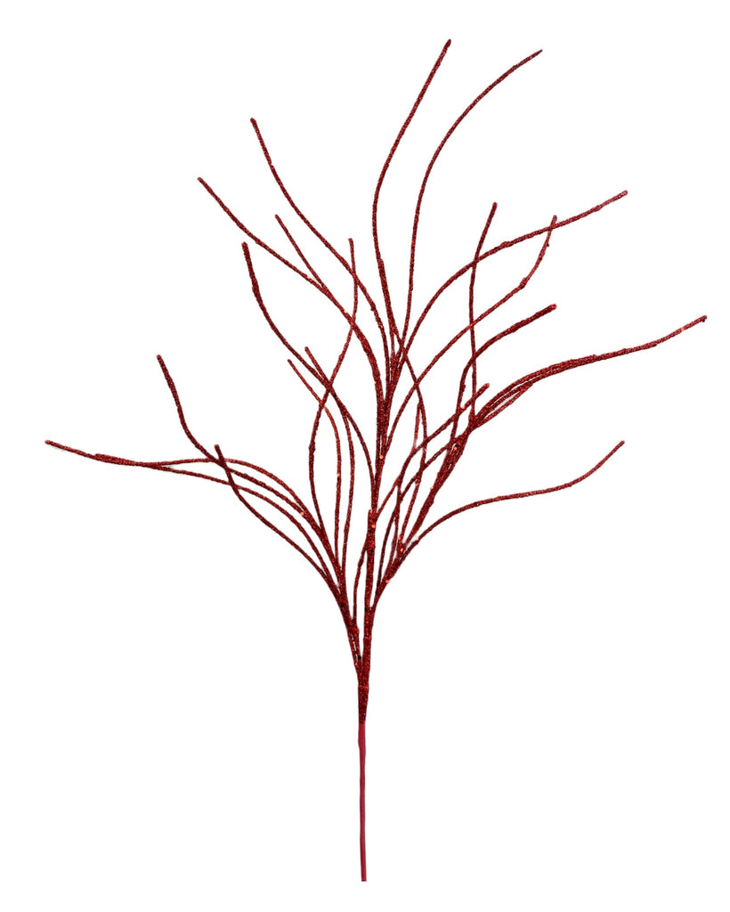 Glitter twig spray - red - Greenery Market