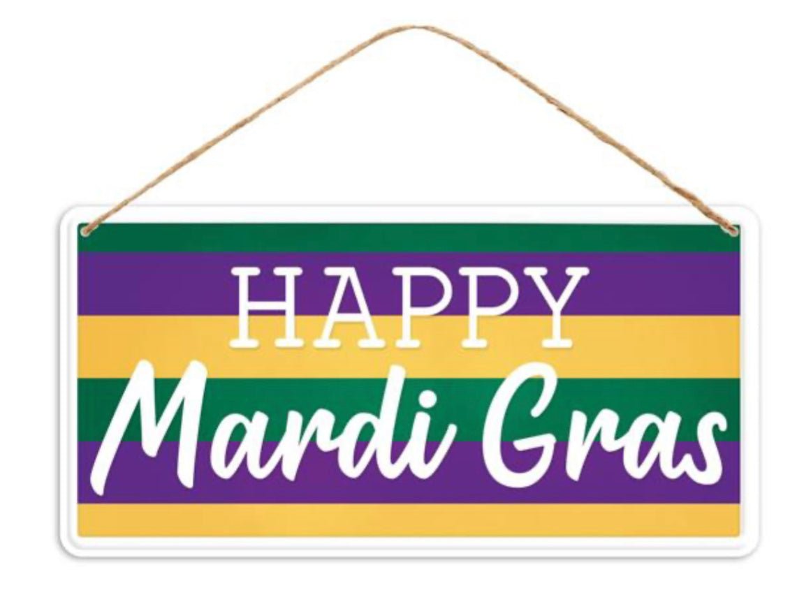 Mardi Gras signs, striped sign - Greenery Market