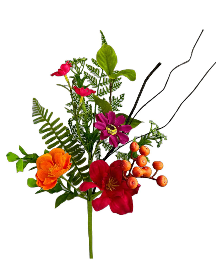 Mixed flower pick - beauty pink, orange - Greenery Market