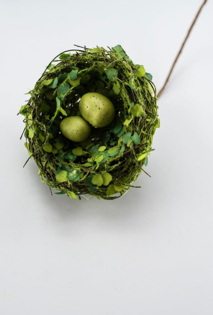 Moss Bird nest with eggs pick - Greenery Market