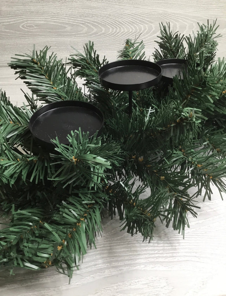 Pine centerpiece Swag base with candle holder - Greenery Market