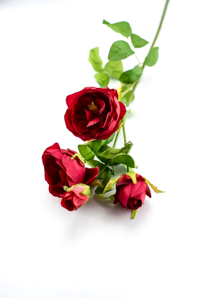 Red, cabbage rose spray - Greenery Market