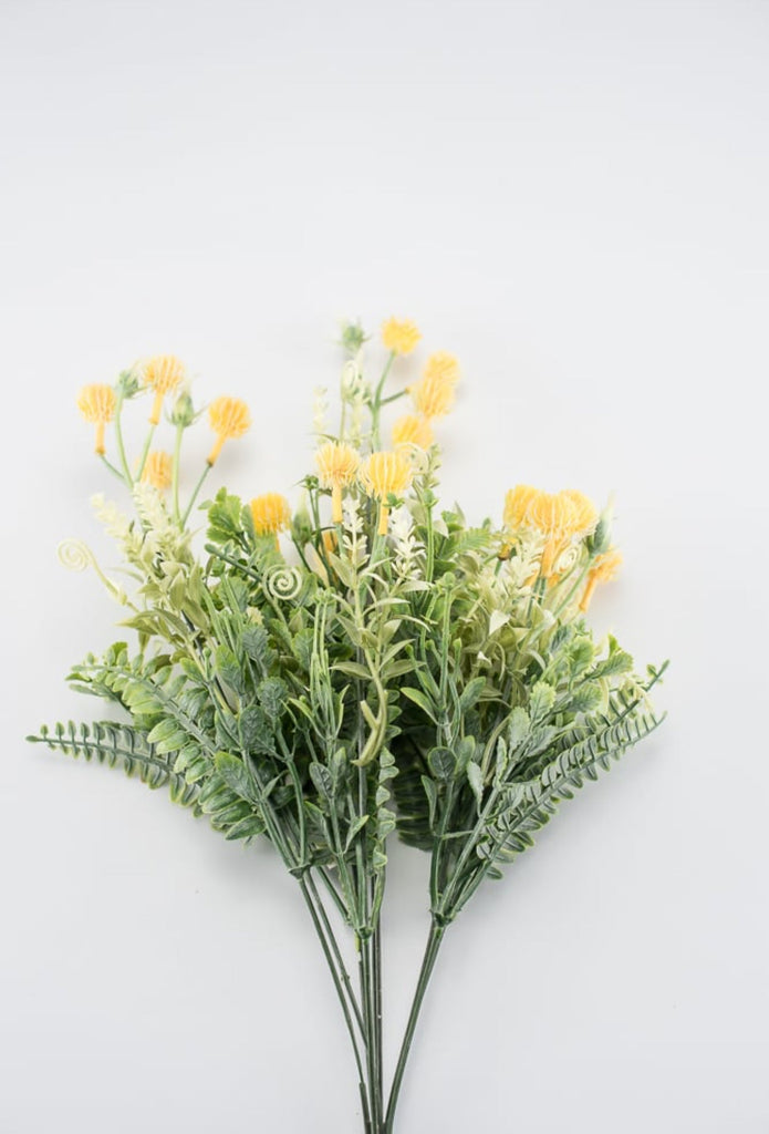 Mixed greenery and thistle flower - yellow - Greenery Market